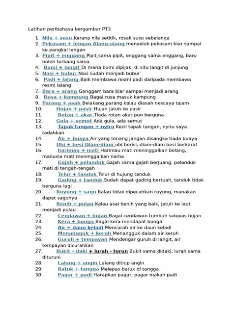 Latihan Peribahasa Bergambar Pt3 Pdf