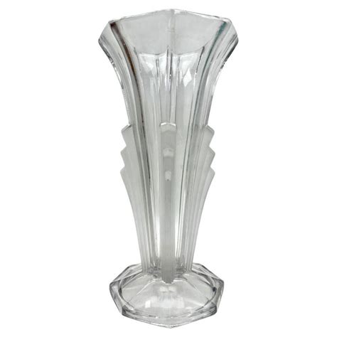 Art Deco Moulded Glass Vase Former Czechoslovakia 1934 For Sale At Pamono