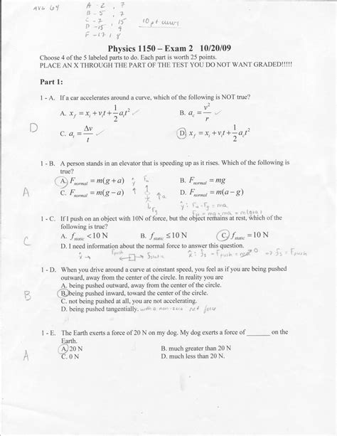 Solved Exam 2 Analytical Physics I Phy 1150 Docsity