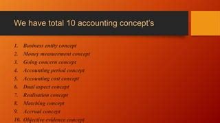 Accounting Concepts PPTX Business Accounting Finance Business