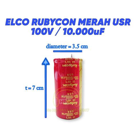 Jual Elco Elcho Rubycon Merah Usr 10000uf 100v Elco Rubycon 10000 Mikro 100v 100 Volt Usr