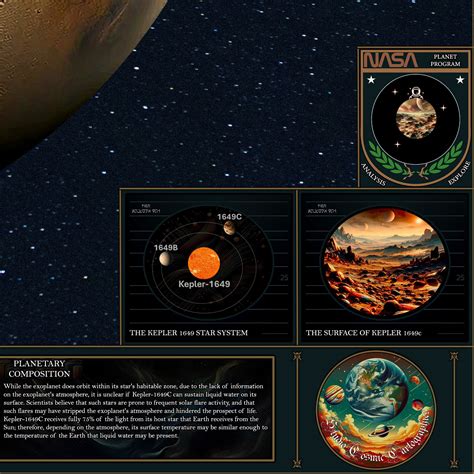 Kepler 1649c Exoplanet Infographic Poster Sci Fi Wall Art Print High