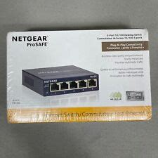 Used Netgear ProSafe FS105 V2 5 Port 10 100 Ethernet Switch Powers On AS IS W Adapter UBB Threads