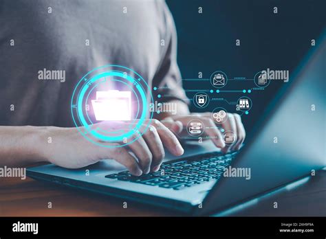 Folder Document Transferring Concept Folder Document Management System Dms Open File Folder