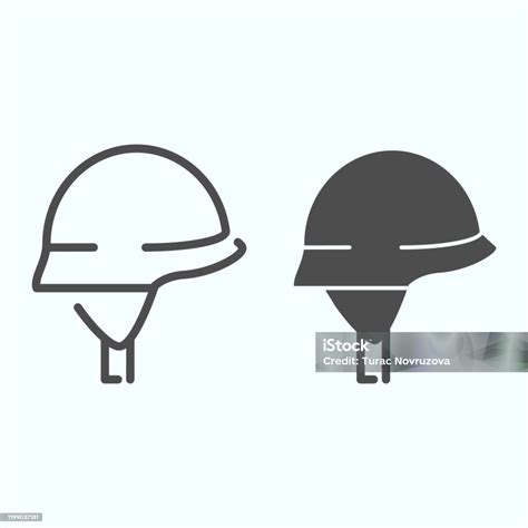 육군 헬멧 라인과 문말 아이콘입니다 흰색에 격리 된 솔저 모자 벡터 그림입니다 전사 머리 방어 개요 스타일 디자인 웹 및 응용 프로그램을 위해 설계 Eps 10 0명에 대한