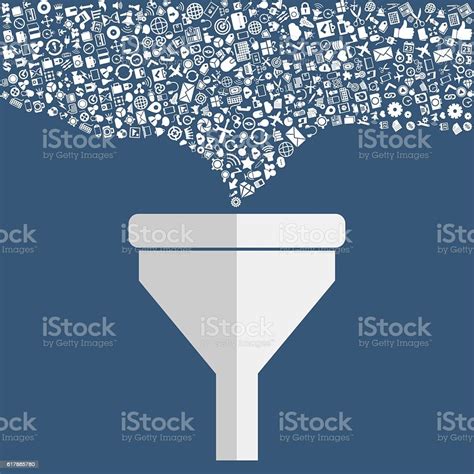 creative process big data filter data tunnel analysis concept stock