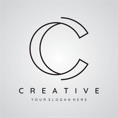 Creative Design Abstract Template Element Initial Letter C Monogram Or