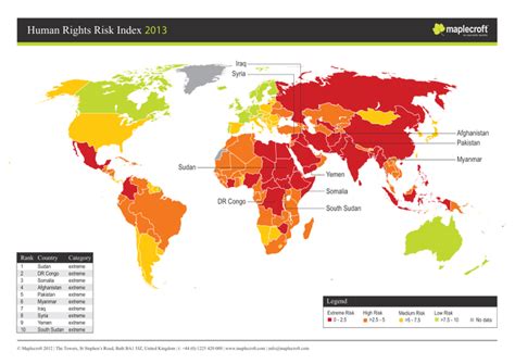 World Human Rights Risk Index 2013 World Reliefweb