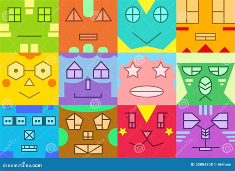 Geometry Robots Stock Vector Illustration Of Green Blue 55054208