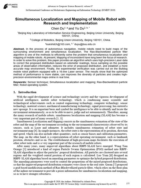 Simultaneous Localization And Mapping Of Mobile Robot With Research And Implementation Pdf