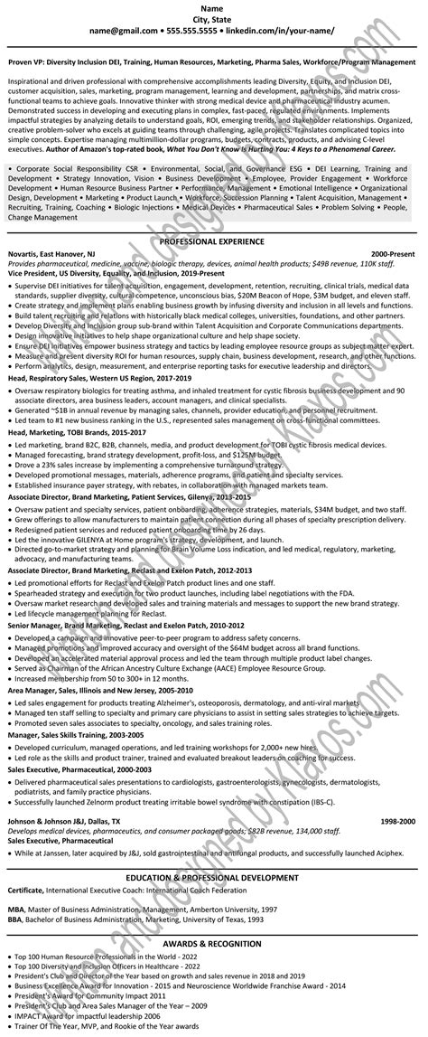 Dei Diversity Equity Inclusion Resume And Linkedin Examples