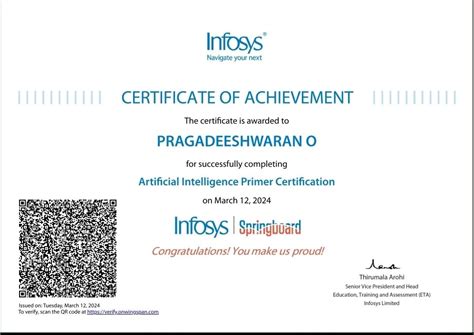 Pragadeeshwaran O On Linkedin Infosysspringboard Infosys Continuouslearning Intenship