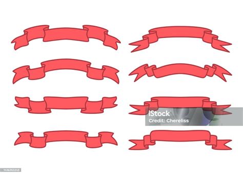 빨간색 리본 배너 텍스트 태그입니다 배지 및 플래그 모음 0명에 대한 스톡 벡터 아트 및 기타 이미지 0명 개체 그룹