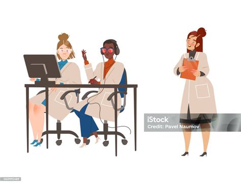 여성 과학자 캐릭터 수행 과학 연구 벡터 일러스트 레이 션 세트 개념에 대한 스톡 벡터 아트 및 기타 이미지 개념 개발 과학 Istock