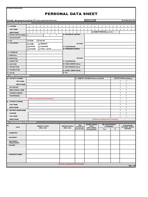 Pds Form Pdf