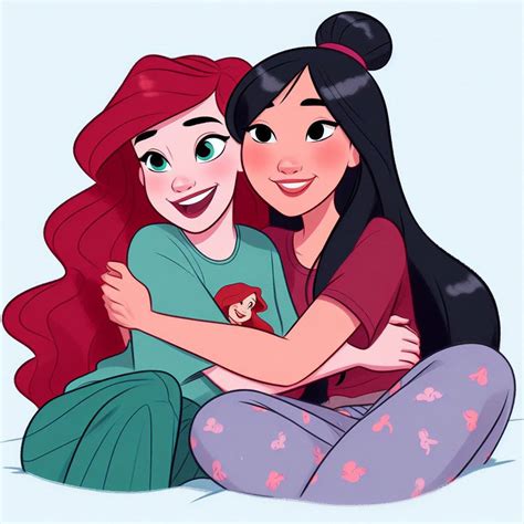 Ariel And Mulan Snuggling 1 By Josephs Ai Stuff On Deviantart