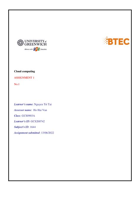 Assignment 1 Cloud Computing Essays University Engineering Docsity