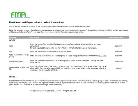 Depreciation Schedule Template Sheet In Excel Templates At
