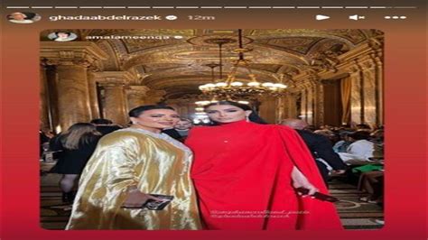 بفستان لمصمم فرنسي شهير غادة عبد الرازق تتألق بأسبوع الموضة في باريس