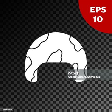 투명 한 어두운 배경에 격리 된 흰색 군사 헬멧 아이콘입니다 방위와 보호의 상징 육군 모자 보호 모자 벡터 일러스트레이션 강철에 대한 스톡 벡터 아트 및 기타 이미지