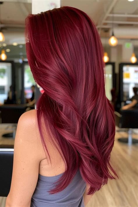 Dark Crimson Hair Color Dyed Dark Red Hair Dark Red Color Hair