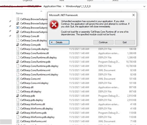 System IO FileNotFoundException Could Not Load File Or Assembly CefSharp Core Runtime Dll Or