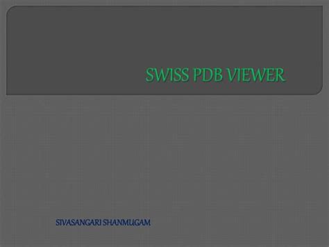 Swiss Pdb Viewer Pptx