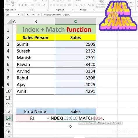 Index Match Function Youtube