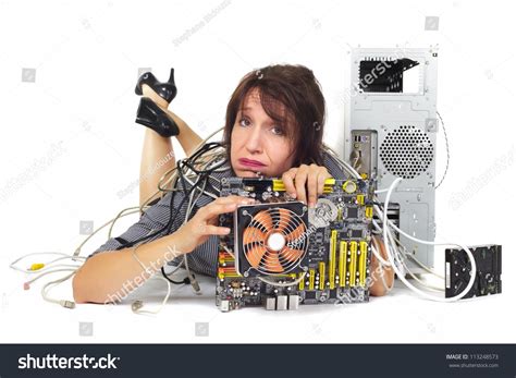 Woman Lying Down Holding Computer Motherboard Stock Photo Shutterstock