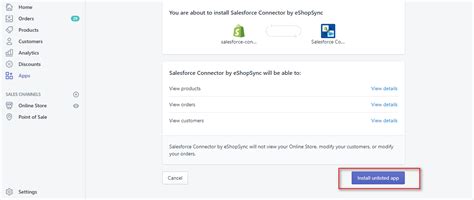 Shopify Salesforce Connector Eshopsync