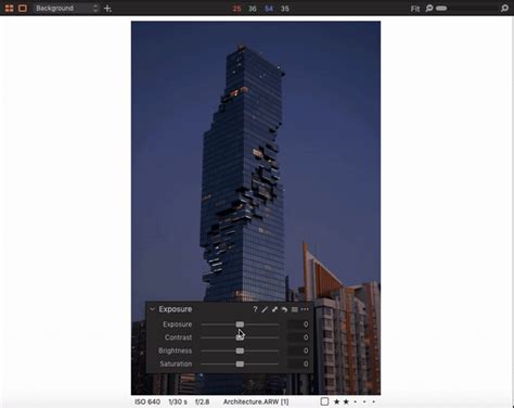 Adjusting Exposure In The Exposure Tool Home