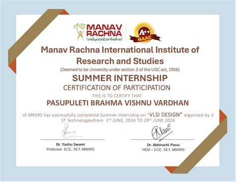 Vishnu Vardhan On Linkedin Vlsidesign Internship