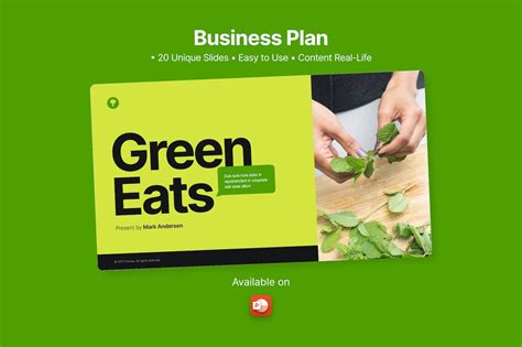 🔴清新时尚高端简约绿色饮食商业计划书powerpoint幻灯片演示模板（pptx） 云瑞设计