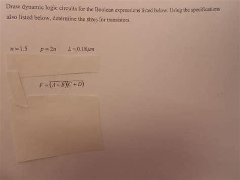Draw A Dynamic Logic Circuit For The Boolean Chegg