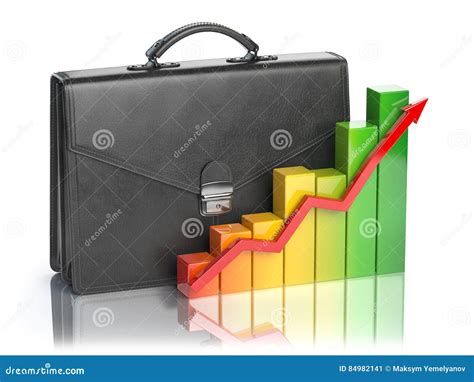 Growth Of Stock Market Portfolio Concept Briefcase And Graph Is Stock