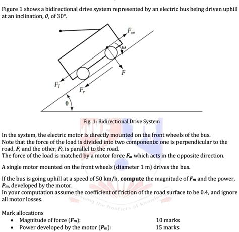 Solved Texts Figure 1 Shows A Bidirectional Drive System Represented By An Electric Bus Being