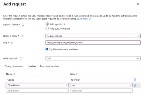 Cookie Header Not Sent In Azure Load Testing Url Based Test Stack