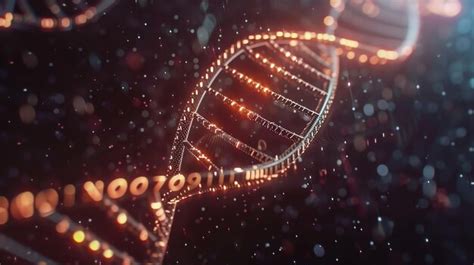 A Glowing Digital Rendering Of A Dna Strand Premium Ai Generated Image