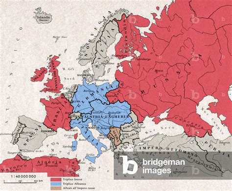 Image Of First World War Map Of Europe Representing The Alliances