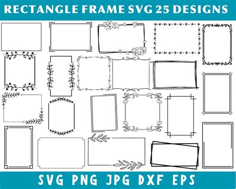Rectangle Frame Svg Bundle Rectangle Frame Png Rectangleclipart Square Svg Png Frames Svg