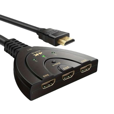 4k Hdmi Switch Kvm Splitter 4k 2k 3d 3 Port 3 Input 1 Output Video Switcher Hub 1080p For Dvd