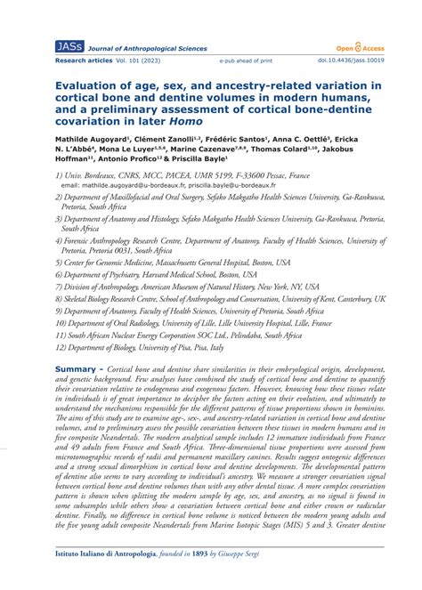 Pdf Evaluation Of Age Sex And Ancestry Related Variation In