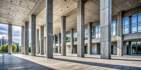 Modern Building With Concrete Bias Columns Creating A Unique Architectural Space Perspective