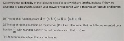 Solved Determine The Cardinality Of The Following Sets For Chegg