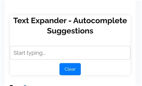Text Expander Autocomplete Suggestions