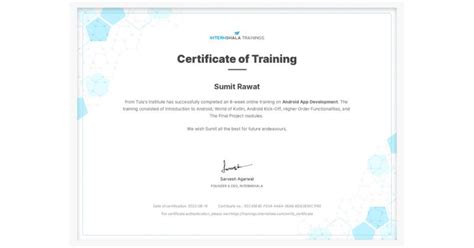 Successfully Completed The Android App Development Training From Internshala Trainings Sumit