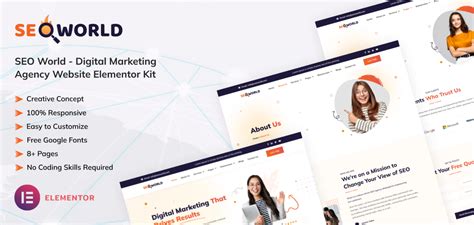 seo world digital marketing agency website elementor kit