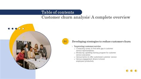 Customer Churn Analysis A Complete Overview Table Of Contents Customer Churn Analysis PPT Template