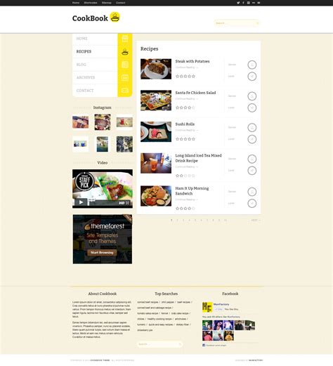 Cookbook Retina Responsive Recipe Html Template By Munfactory
