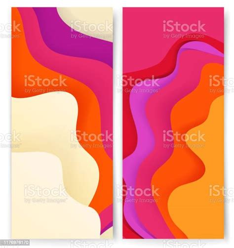 추상 색상 파와 수직 배너 템플릿입니다 벡터 일러스트레이션 0명에 대한 스톡 벡터 아트 및 기타 이미지 0명 3차원 형태 개념 Istock